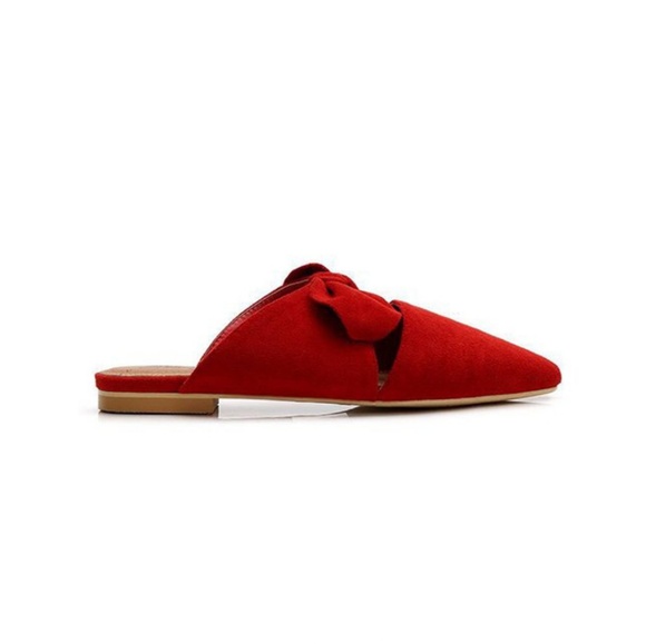 Shoes | Red Bow Tie Mule Sandal | Poshmark
